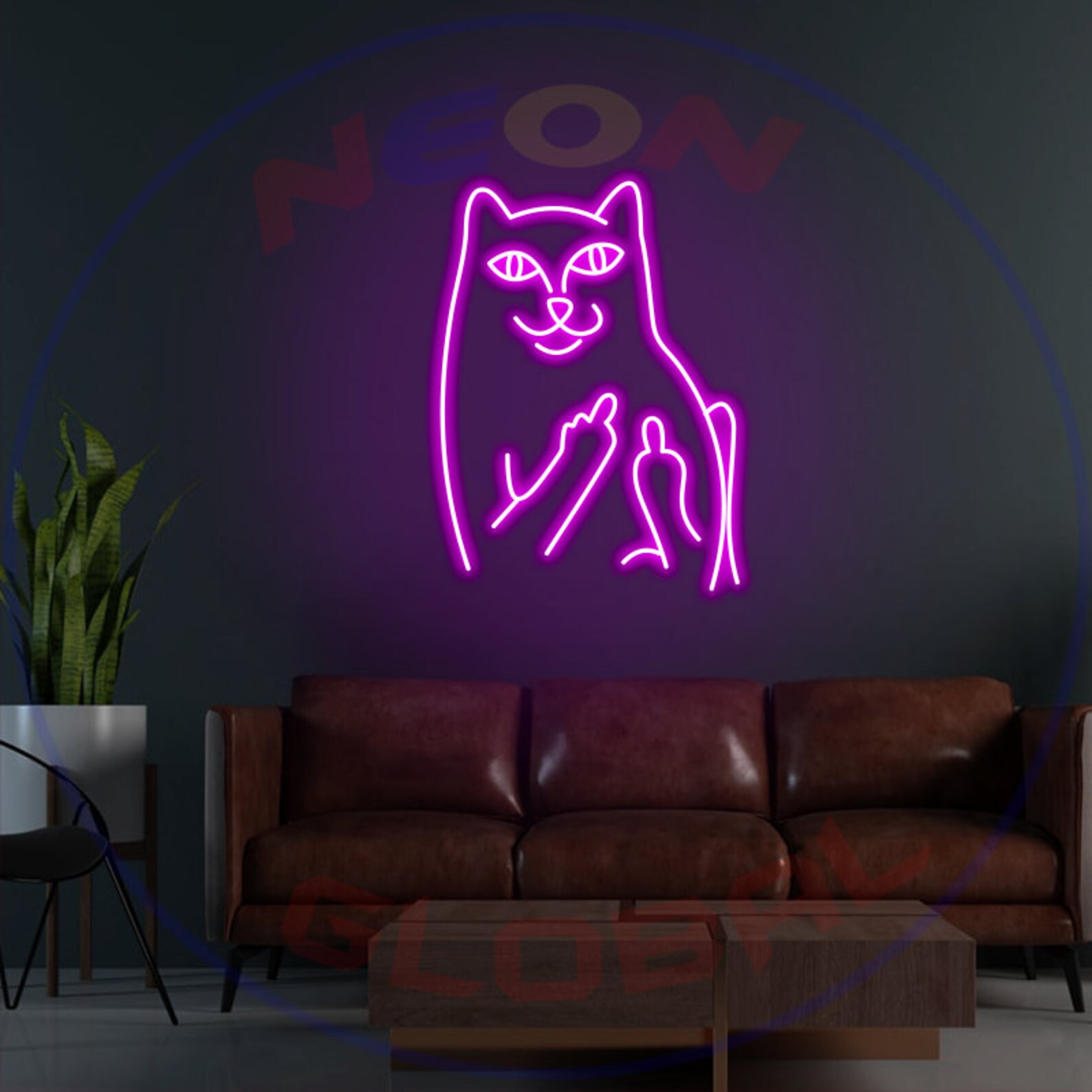 Bad Cat Neon Sign Wedding Neon Sign Party Neon Bedroom - Etsy