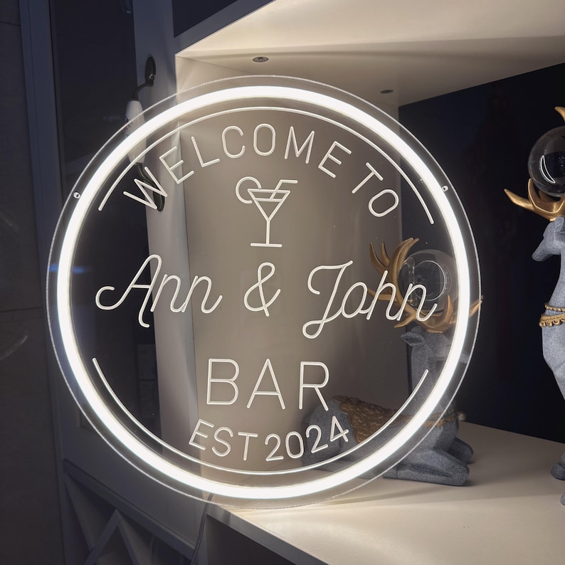 Personalized Neon Bar Sign: Custom LED Name Sign, Wedding Decor - Etsy