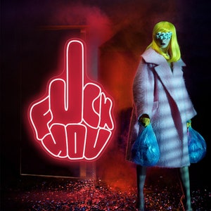 Middle Finger Neon Sign | Aesthetic Neon Sign | Aesthetic Neon Decor ...