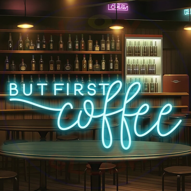 Custom Neon Sign but First Coffee Shop Neon Sign Shower Sign | Etsy