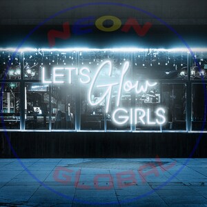 Let's Glow Girls Neon Sign: Pink LED Wall Decor - Etsy