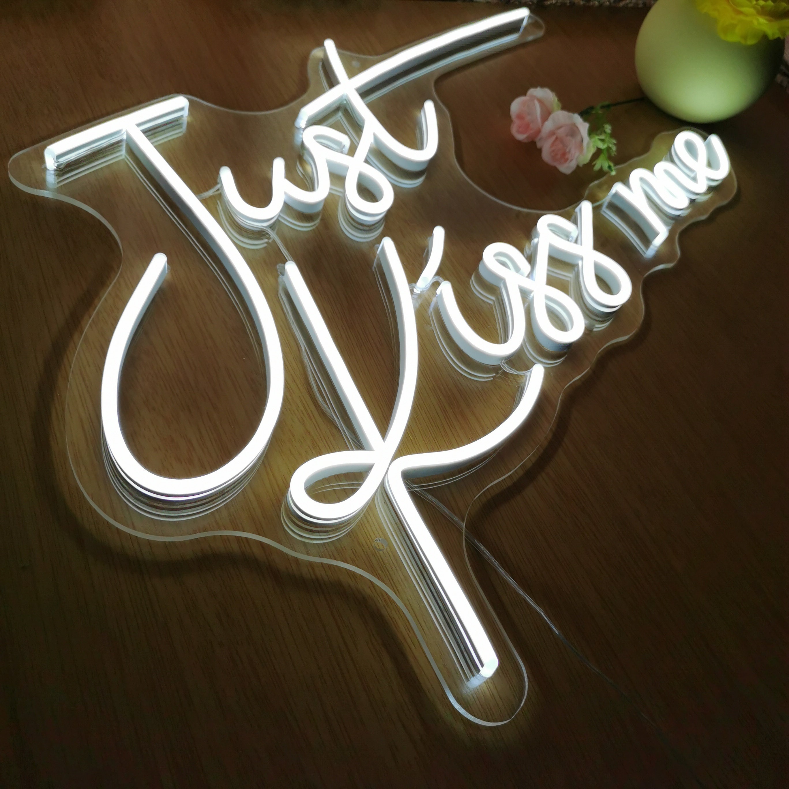 Just Kiss Me Custom Wedding Neon Sign Custom Cool White Led | Etsy