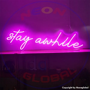 Custom Neon Sign: Stay Awhile, Wedding Decor - Etsy