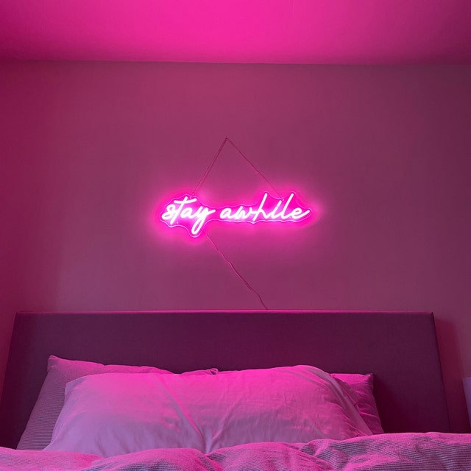 Custom Neon Sign Stay Awhile Wedding Neon Sign Shower Sign - Etsy