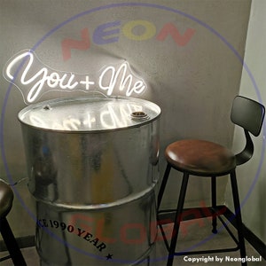 You + Me Neon Sign Neon Sign Bedroom Led Neon Sign in Custom Neon Light ...