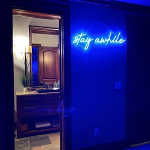 Custom Neon Sign: Stay Awhile, Wedding Decor - Etsy