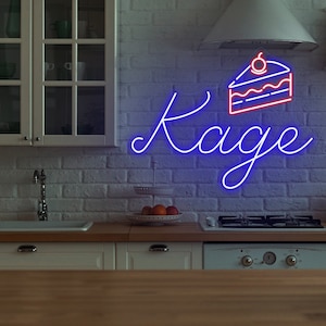 Kage Cake Neon Sign/ Cake Logo/ Shop Decor/ Wall Hanging Neon Sign/ Led ...
