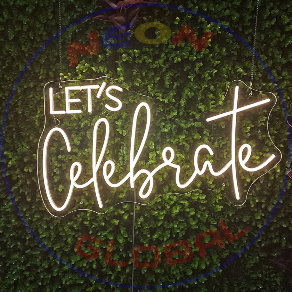 Let's Celebrate Neon Sign Wedding Sign Happy Birthday - Etsy