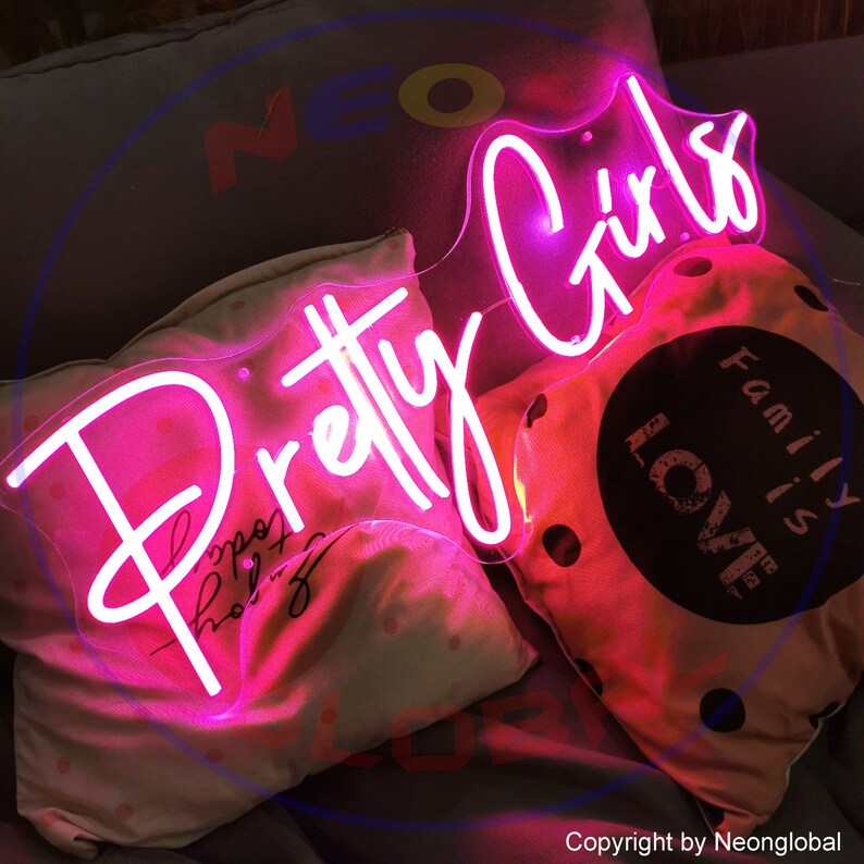 Pretty Girls Neon Signs Party Neon Bedroom Wall Decor | Etsy