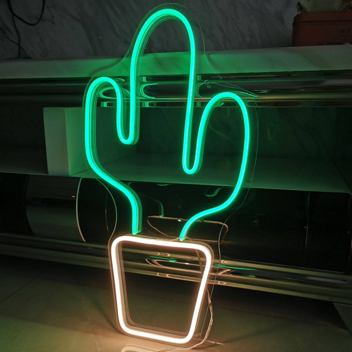 Cactus Led Neon Sign Flex Led Neon Custom Green Light Room - Etsy
