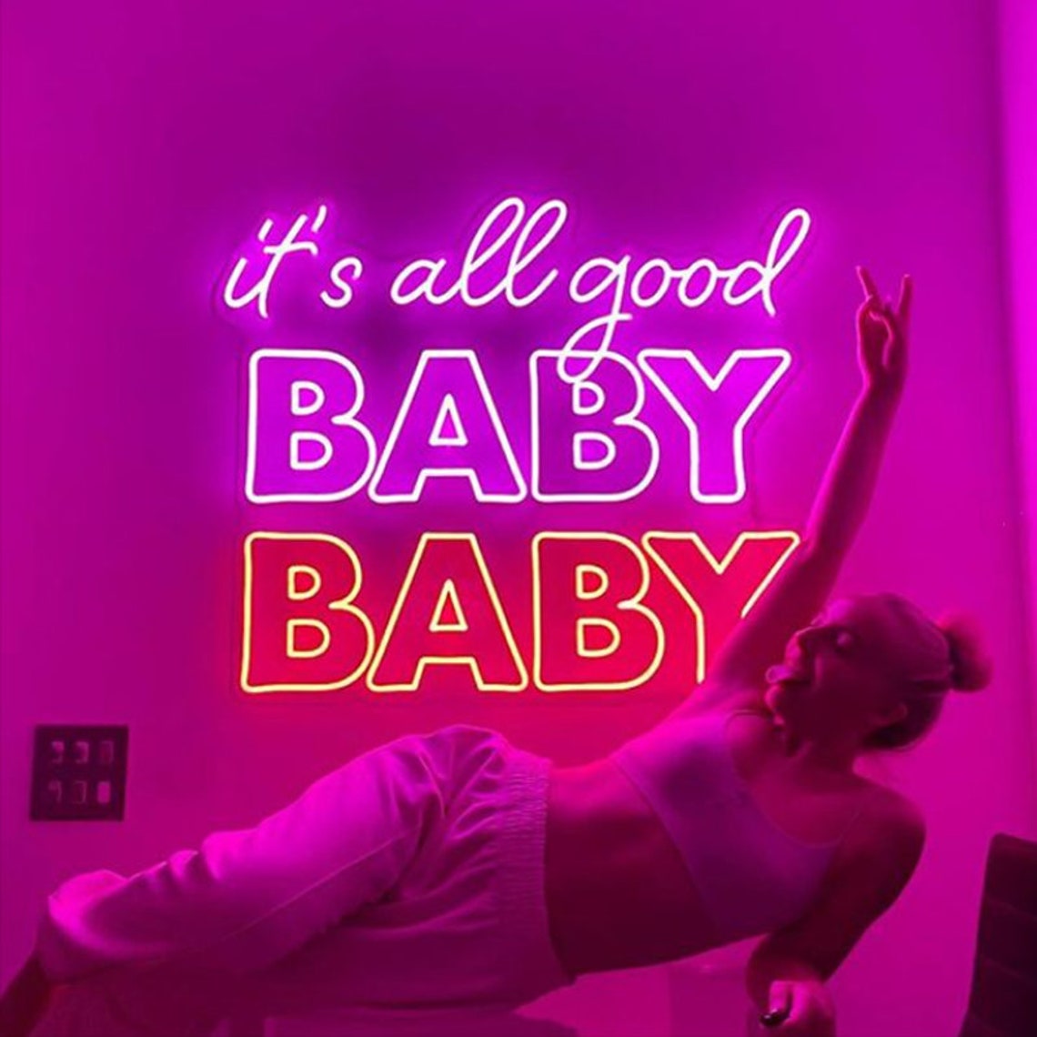 It's All Good Baby Baby Neon Sign Wedding Initials Custom | Etsy