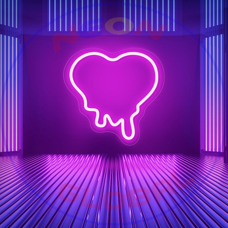 Dripping Heart Neon Sign Wedding Neon Sign Party Neon - Etsy