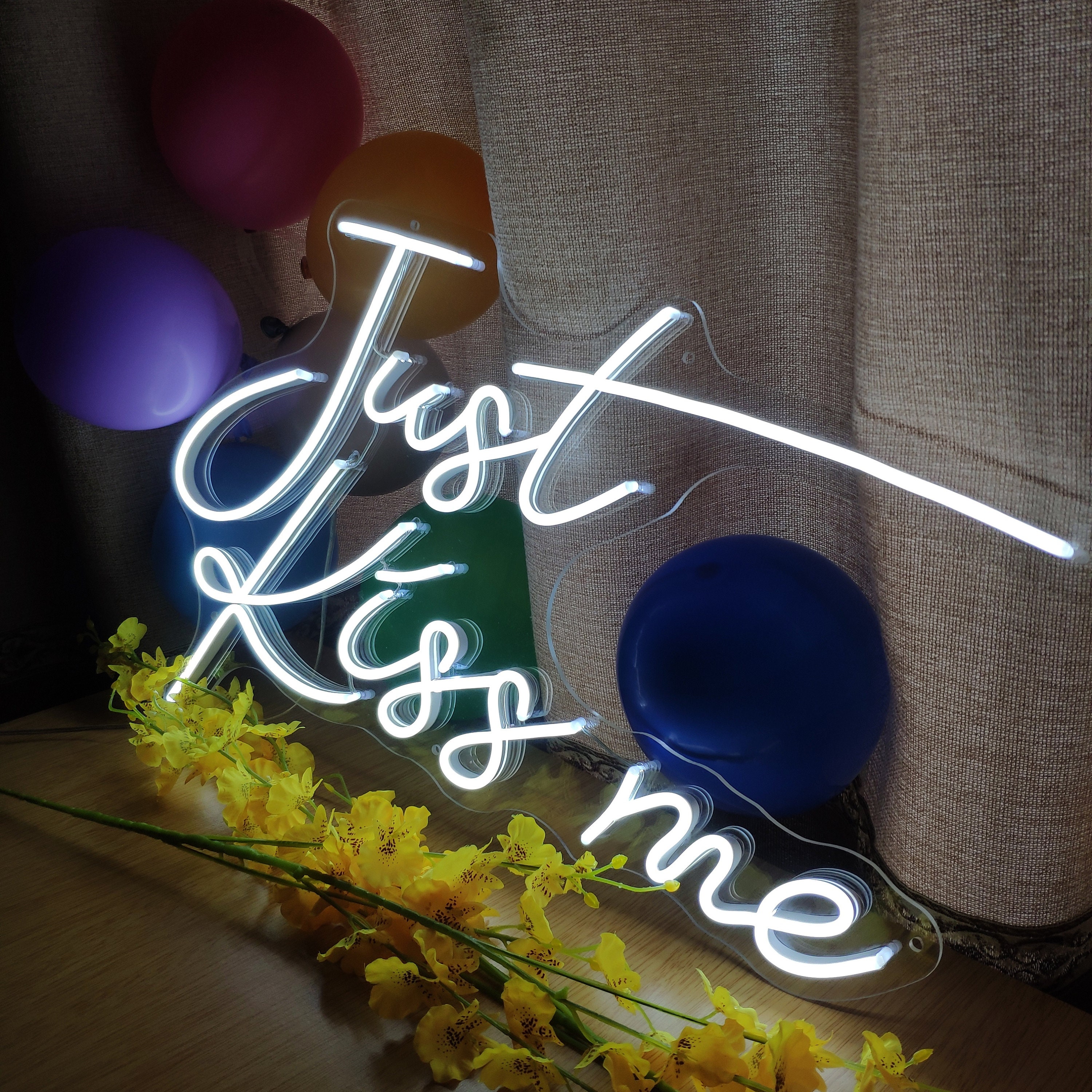 Just Kiss Me Custom LED Neon Sign, Wedding Decor - Etsy
