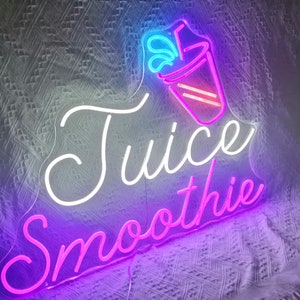 Juice Smoothie Neon Sign/ Drinking Logo/ Shop Decor/ Wall Hanging Neon ...