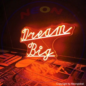 Dream Big Neon Sign Custom Name for Kid Room |sign for Wall Decor ...