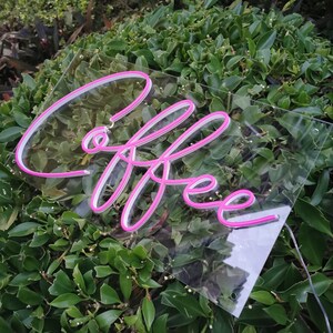 Coffee Shop Neon Sign Acrylic Flex Led Custom Pink Light Wall Decor ...