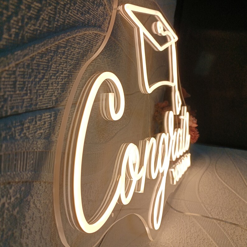 Congrats Grad Neon Sign: Custom Graduation Party Decor - Etsy
