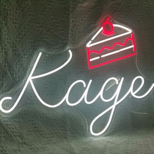Kage Cake Neon Sign/ Cake Logo/ Shop Decor/ Wall Hanging Neon Sign/ Led ...