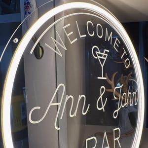 Personalized Neon Bar Sign: Custom LED Name Sign, Wedding Decor - Etsy