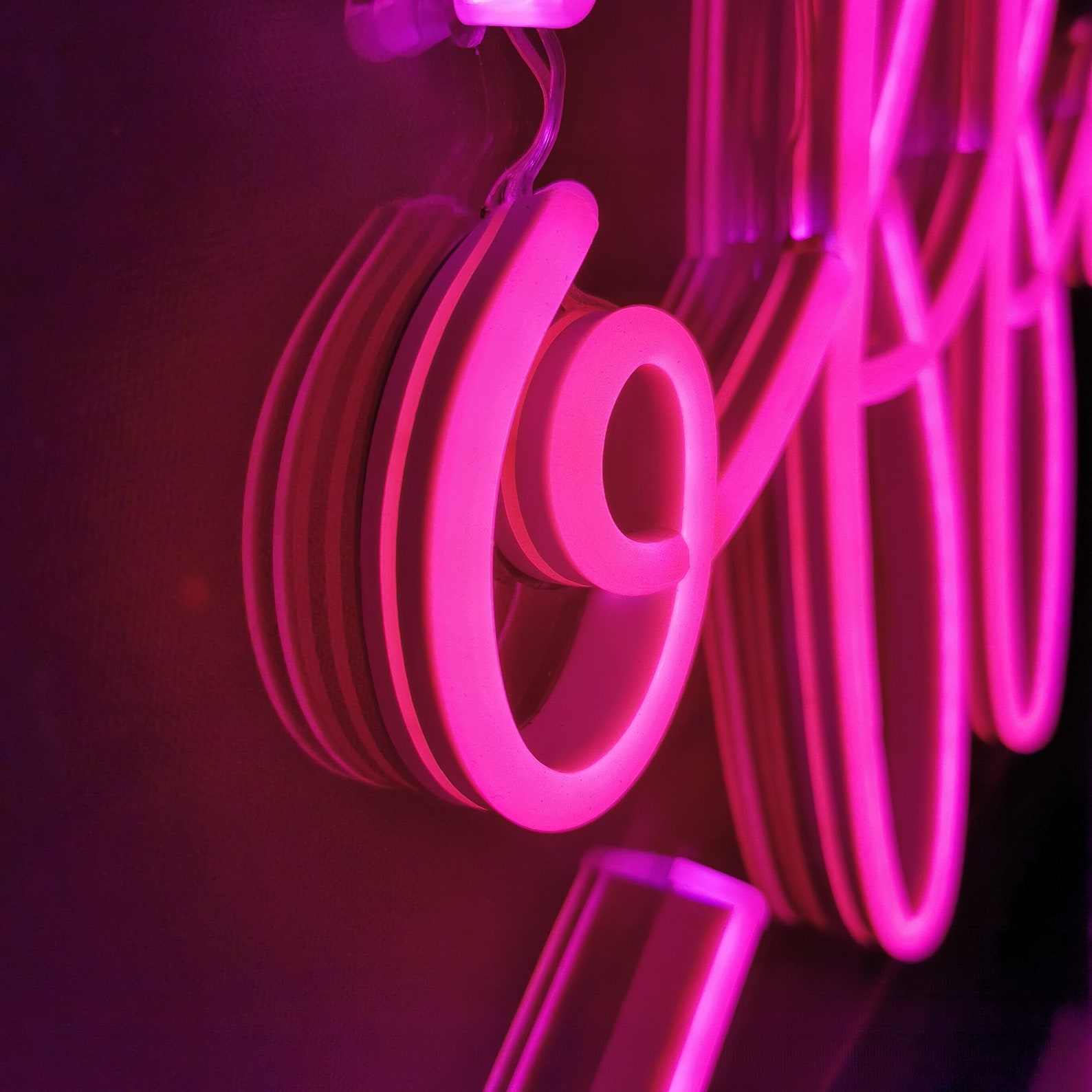 Coffee Shop Neon Sign Acrylic Flex Led Custom Pink Light Wall - Etsy