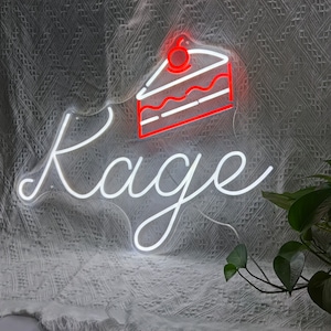 Kage Cake Neon Sign/ Cake Logo/ Shop Decor/ Wall Hanging Neon Sign/ Led ...