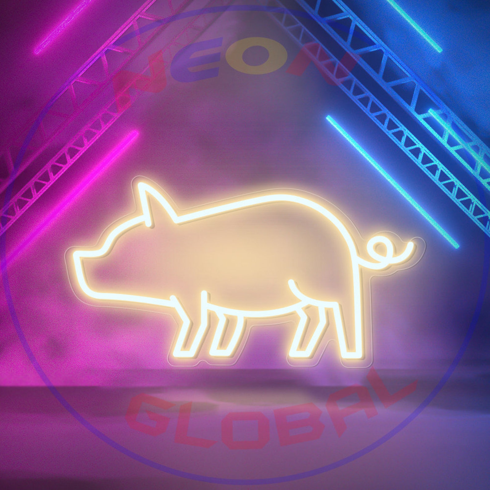 Pig Neon Sign Wedding Neon Sign Party Neon Bedroom Custom - Etsy