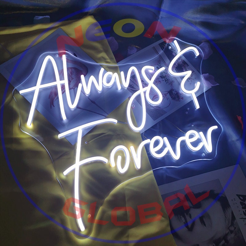 Always and Forever Neon Sign, Wedding Bedroom Decor, Custom LED Light ...