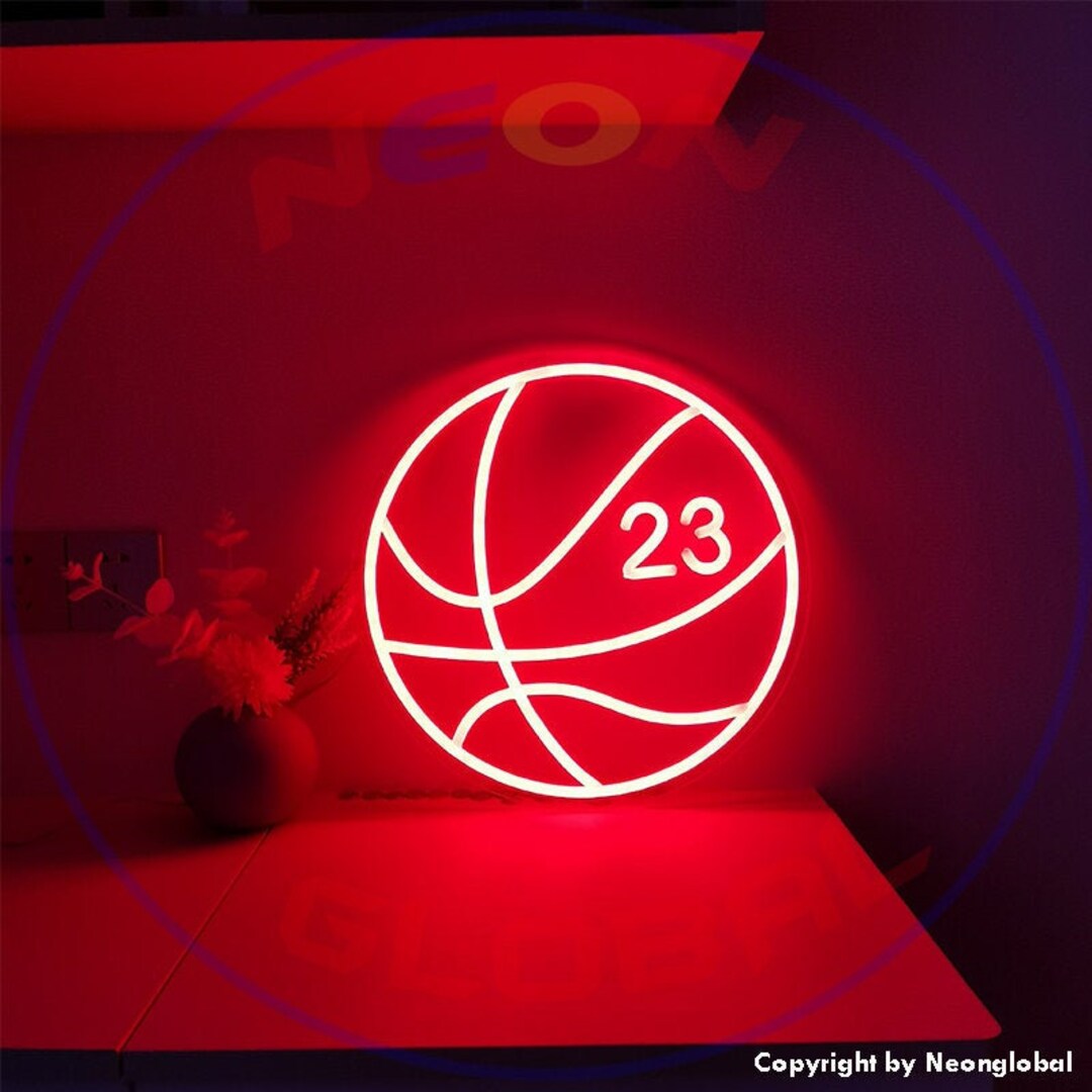Neon Sign Basketball 23 LED Neon Sign, Custom Neon Sign, Handmade Neon ...