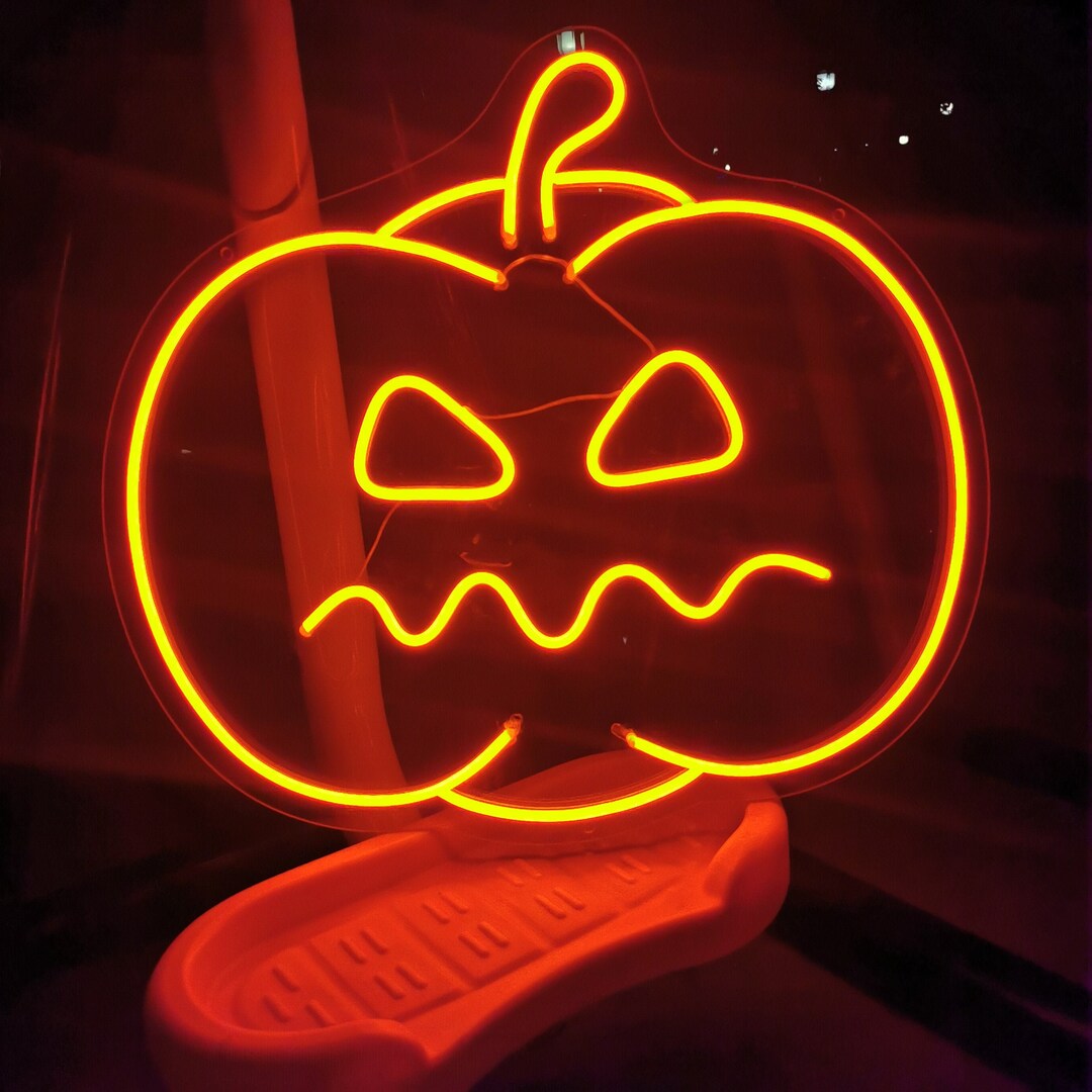Custom Neon Sign Light | Pumpkin Halloween | Custom Neon Sign | Acrylic ...