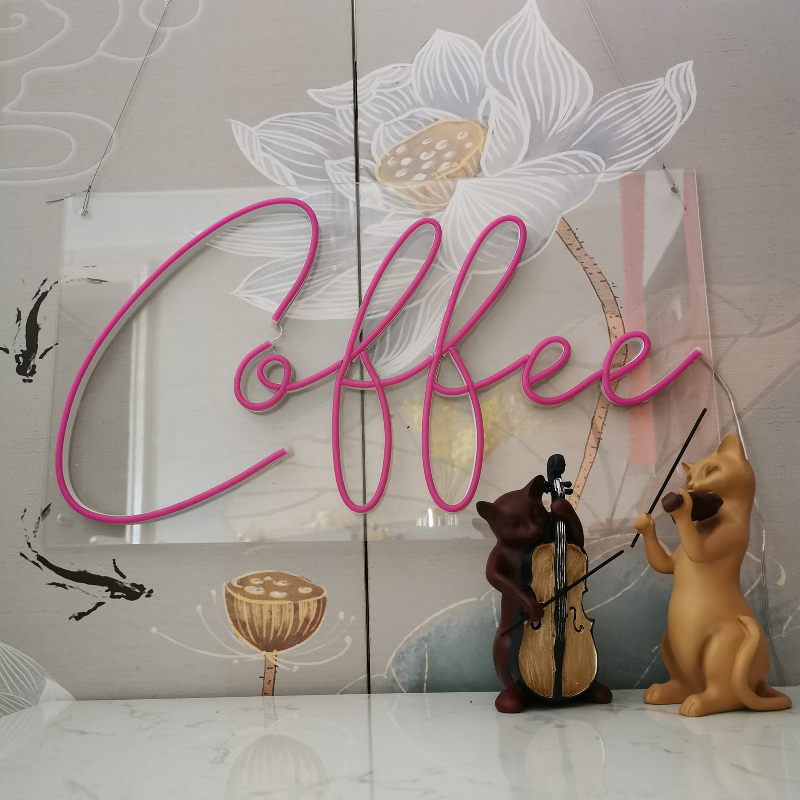 Coffee Shop Neon Sign Acrylic Flex Led Custom Pink Light Wall | Etsy