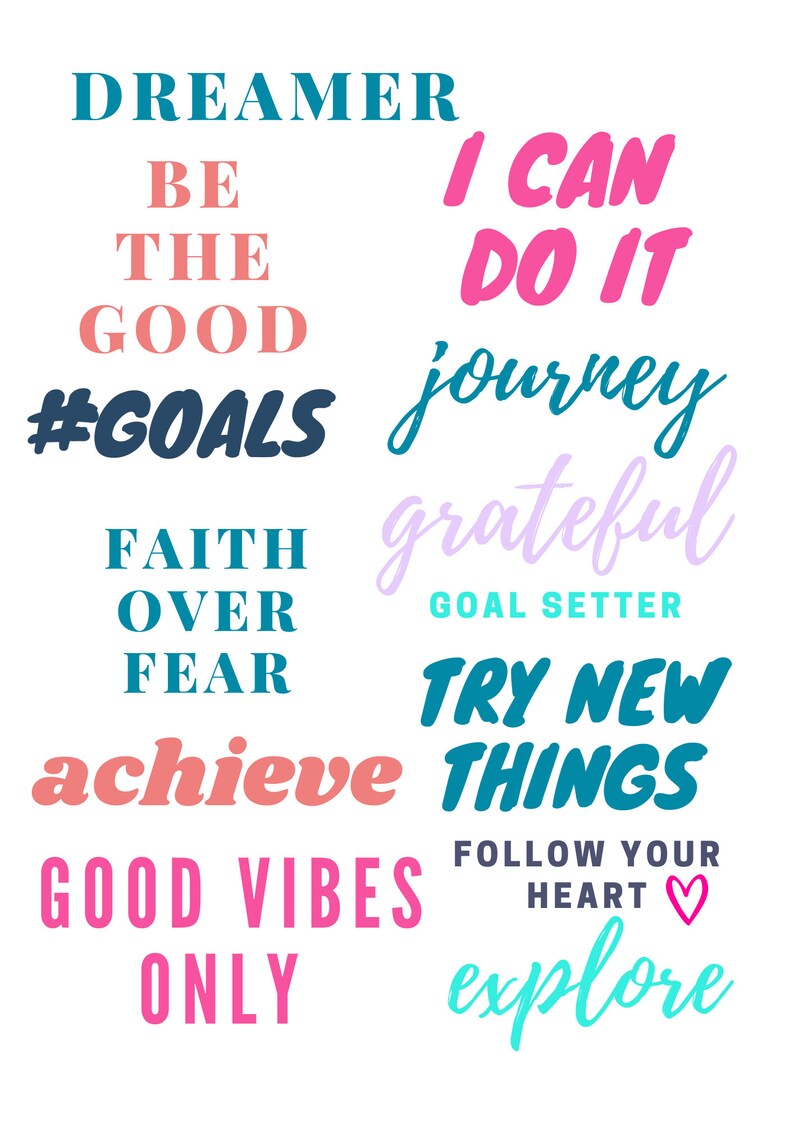 Vision Board Kit Family and Kids/ Motivational Quotes Cut Outs ...