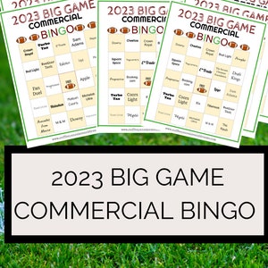 2023 Big Game Commercial Bingo Game UPDATED Set of 12 / PDF / - Etsy