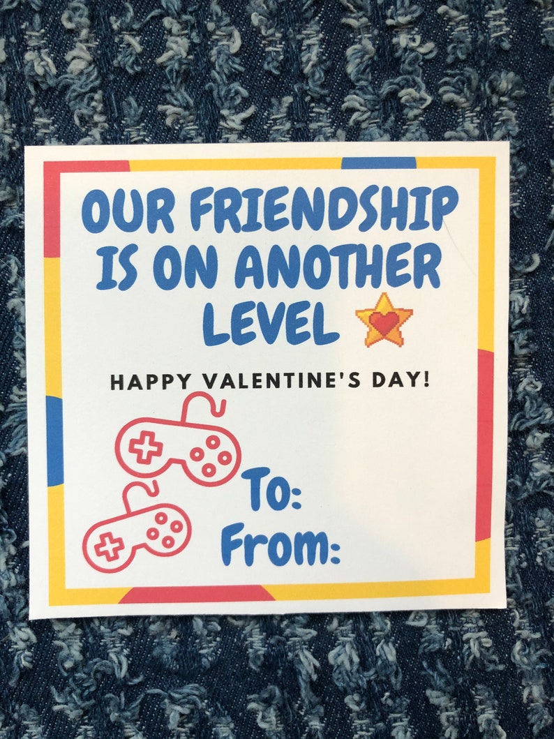 Printable Valentine's Day Video Game Cards for Kids Classroom Party ...