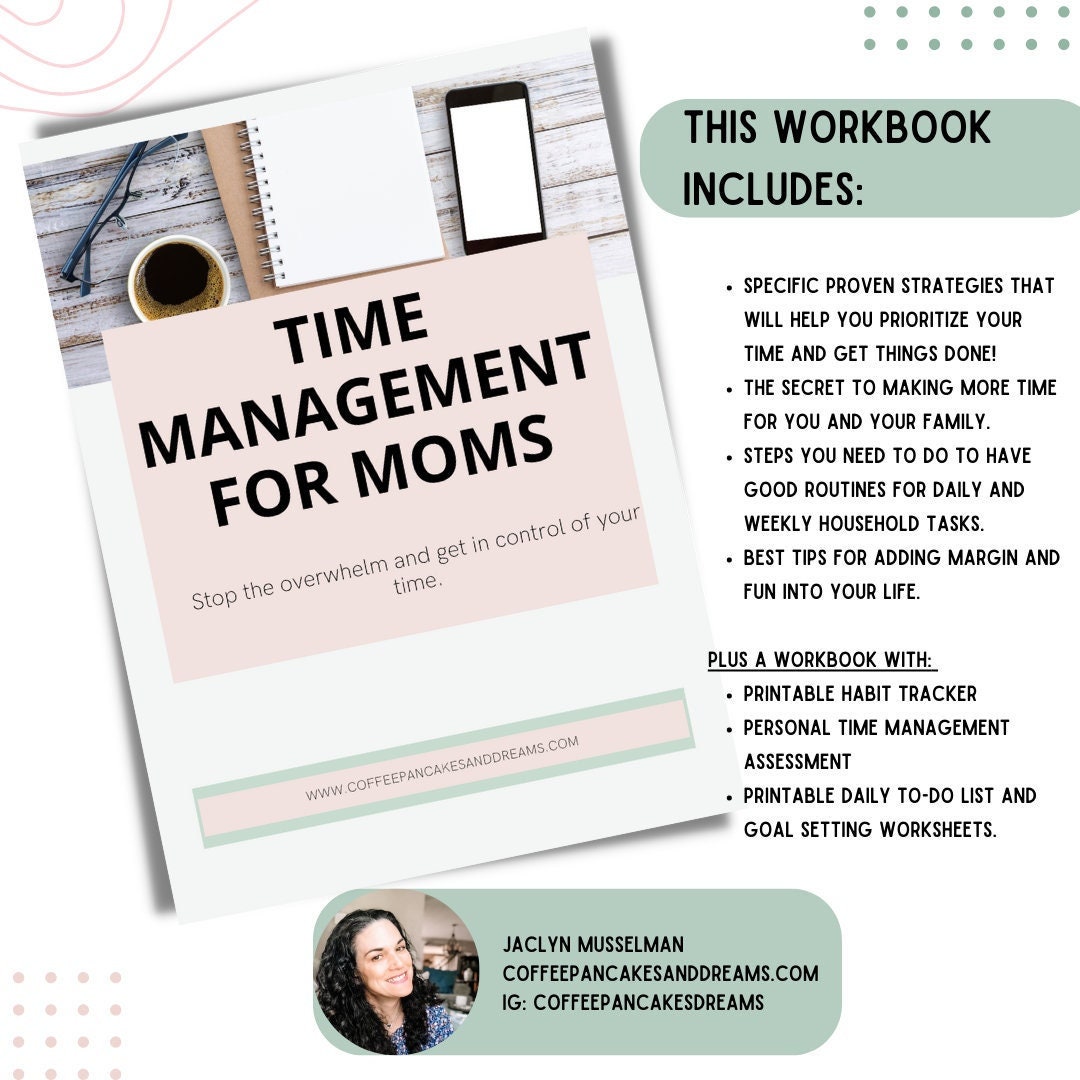 Time Management Workbook for Moms / Habit Tracker/ Time Tracker/ Daily ...