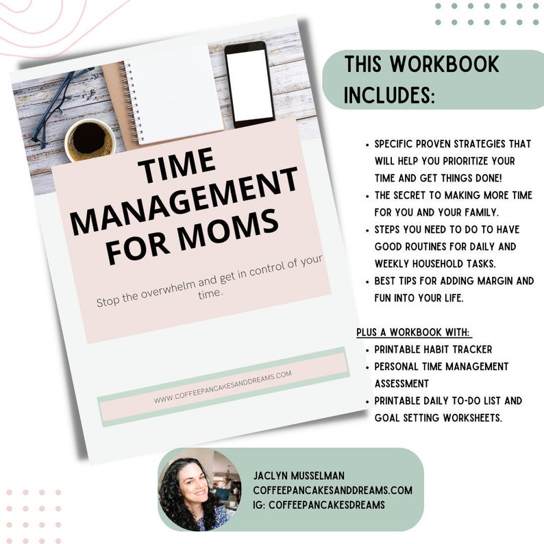 Time Management Workbook for Moms / Habit Tracker/ Time Tracker/ Daily ...