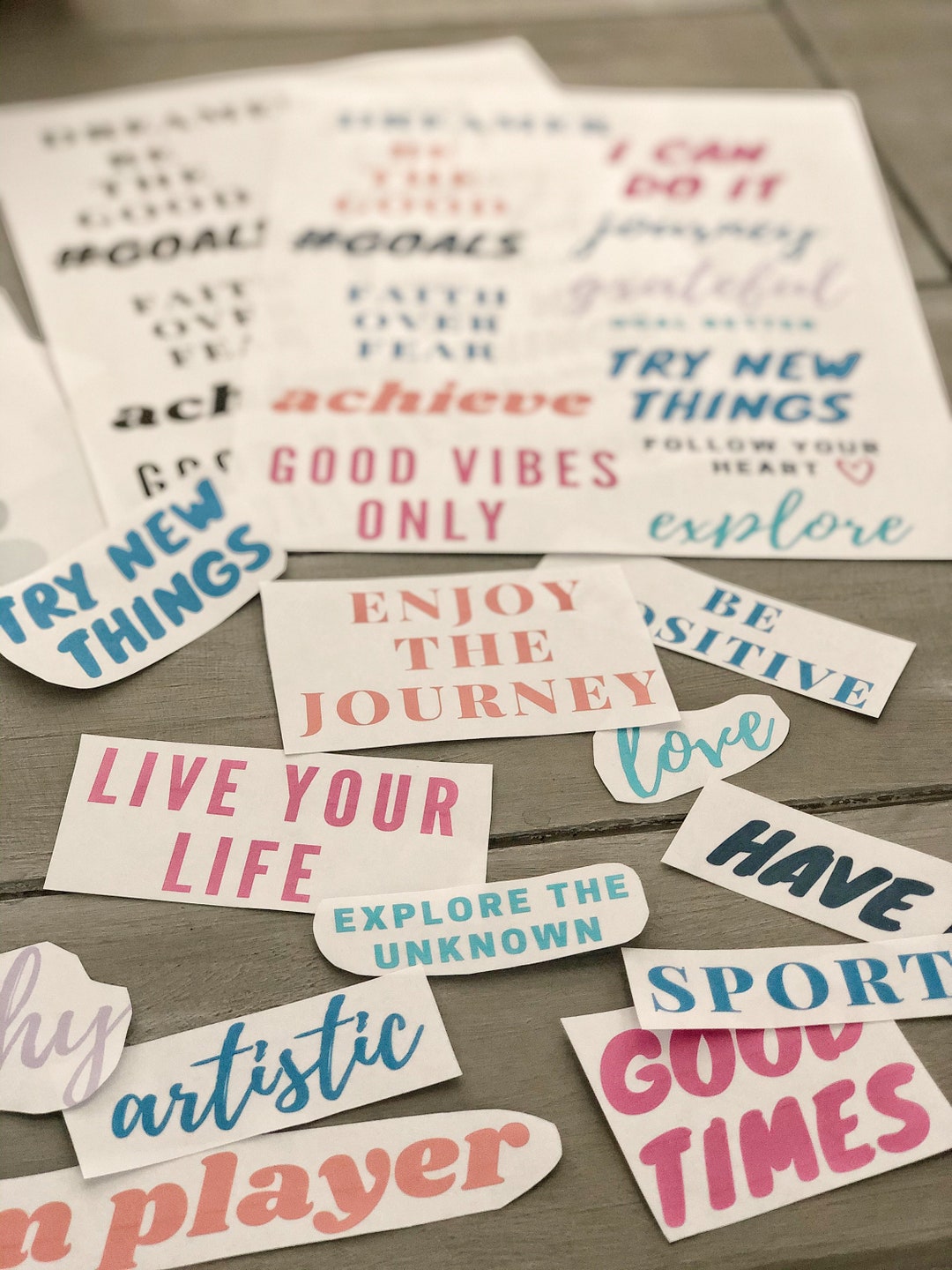 Vision Board Kit Family and Kids/ Motivational Quotes Cut Outs ...