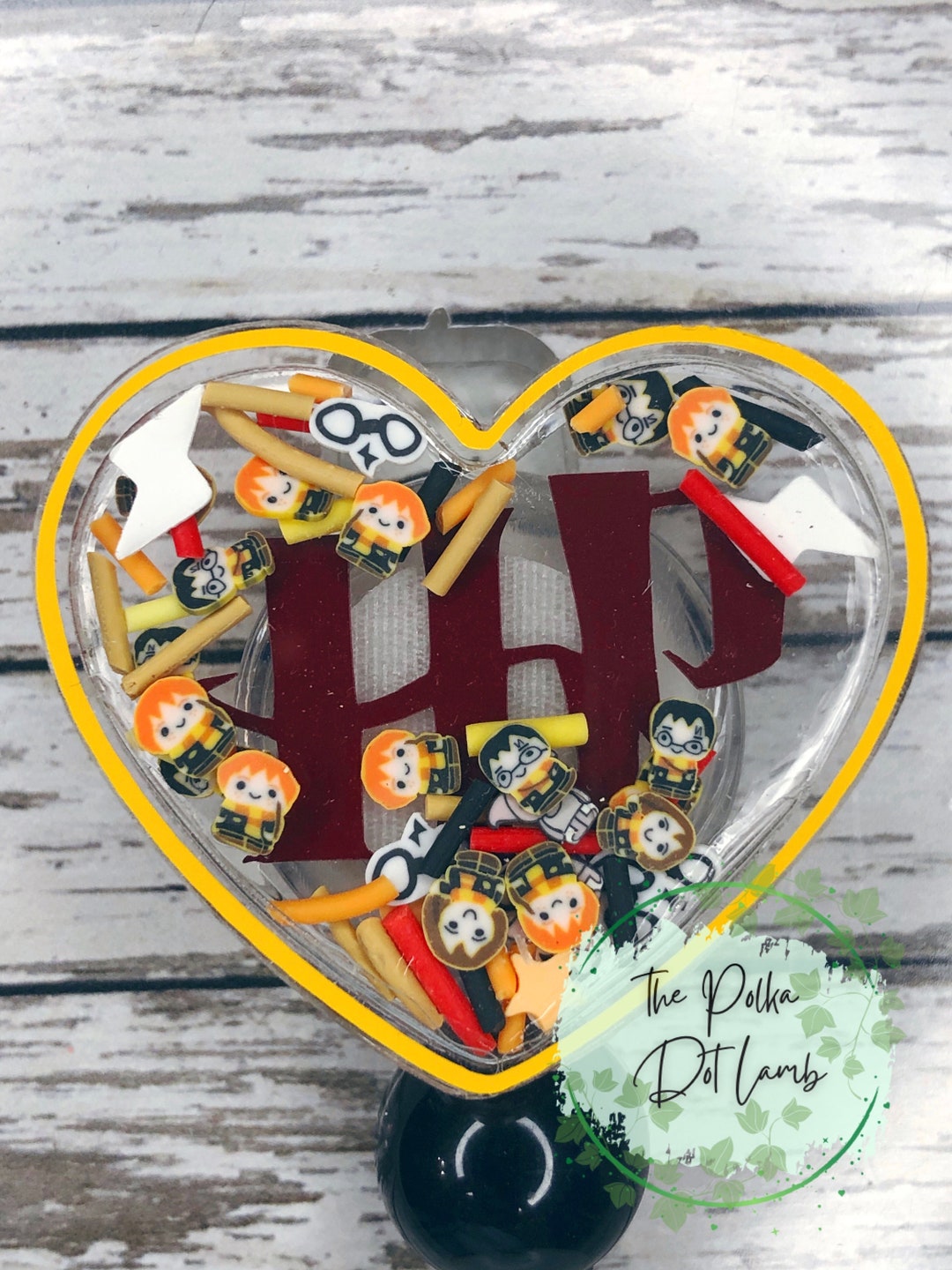 Shaker Heart With All Things Wizard Boy Retractable Badge Reel Nurse ...