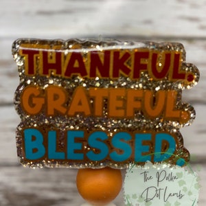 Thankful Grateful Blessed Retractable Badge Reel Fall - Etsy