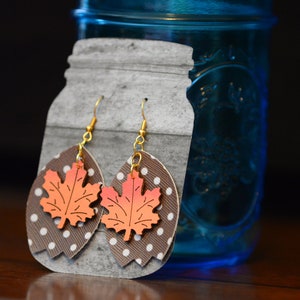 Fall Faux Leather Earrings Etsy