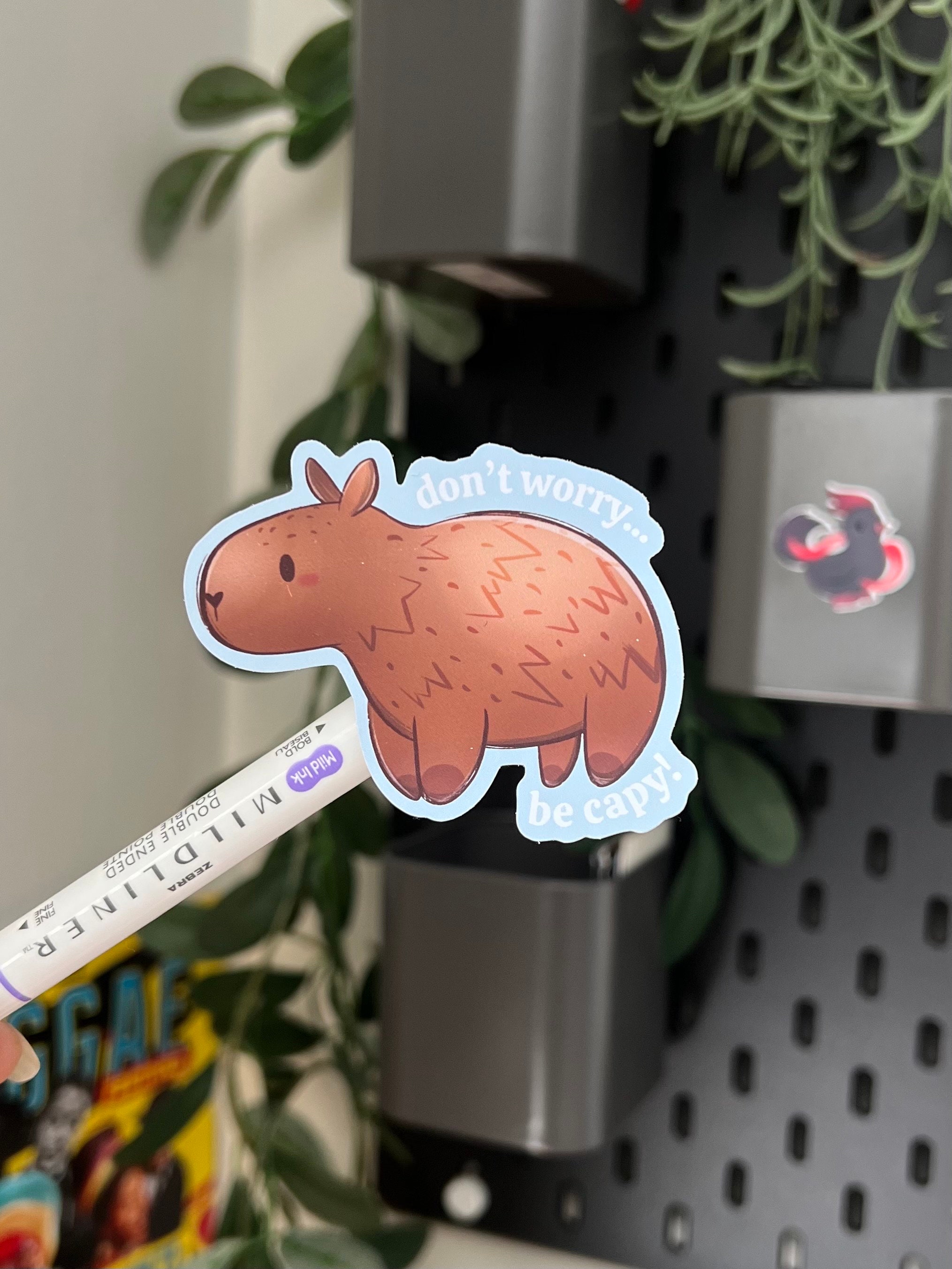 Capybara Sticker Capybaras Hand Illustrated Stickers Matte Weatherproof ...