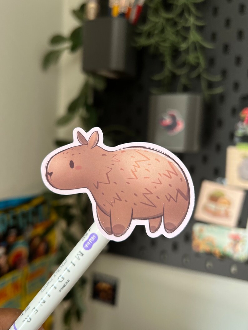 Capybara Sticker Capybaras Hand Illustrated Stickers Matte Weatherproof ...
