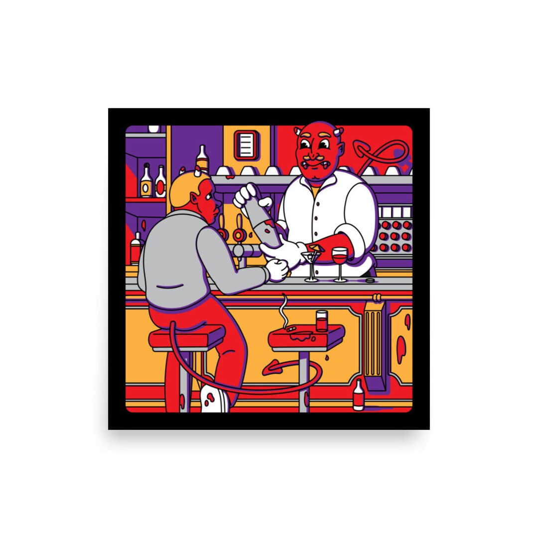Work is Hell: Bartender Poster - Etsy