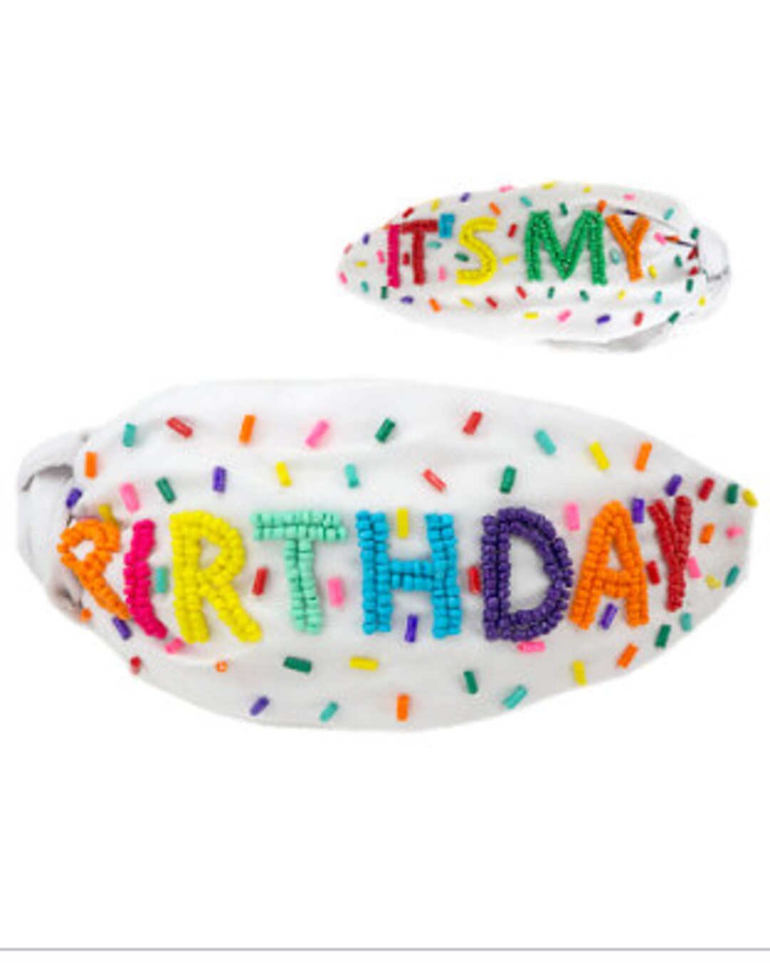 Colorful “it’s My Birthday” Beaded White Headband – Party Essential - Etsy