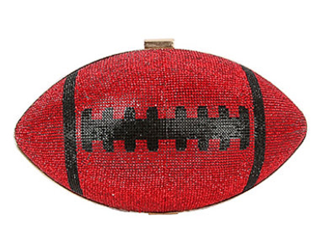 Red and Black Rhinestone Football Clutch - Etsy