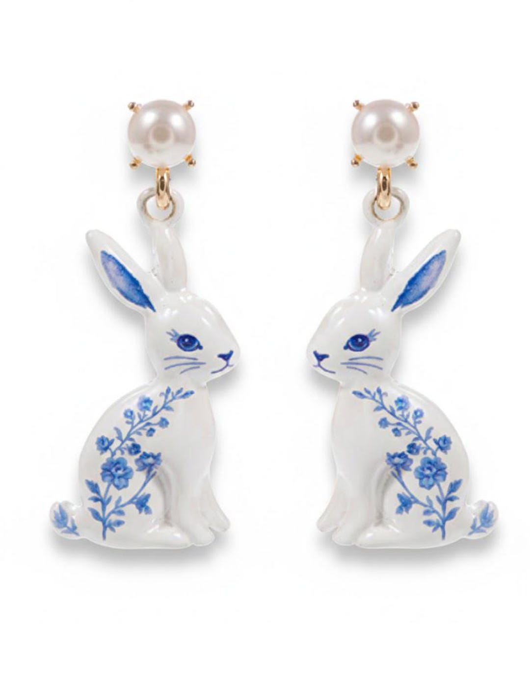 Chinoiserie Easter Rabbit Earrings - Etsy