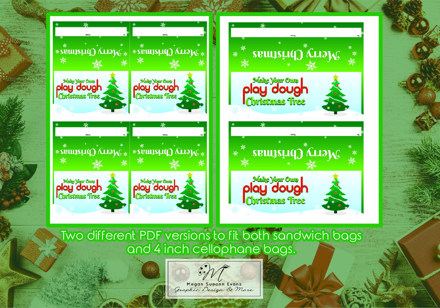 Make Your Own Play Dough Christmas Tree Label Tag DIY Gift Kids ...