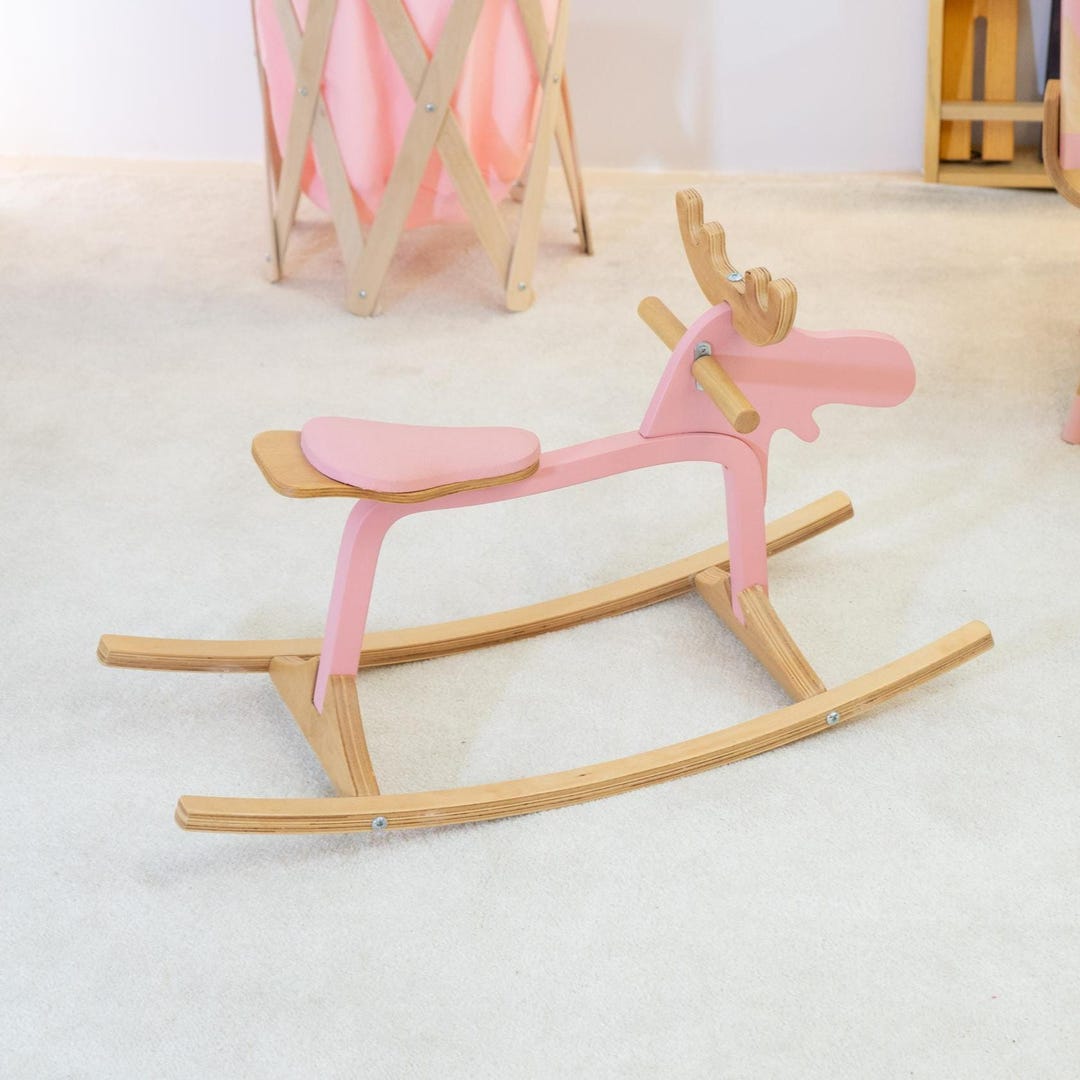 Child's Wooden Moose Rocking Horse for Christmas Gift - Etsy