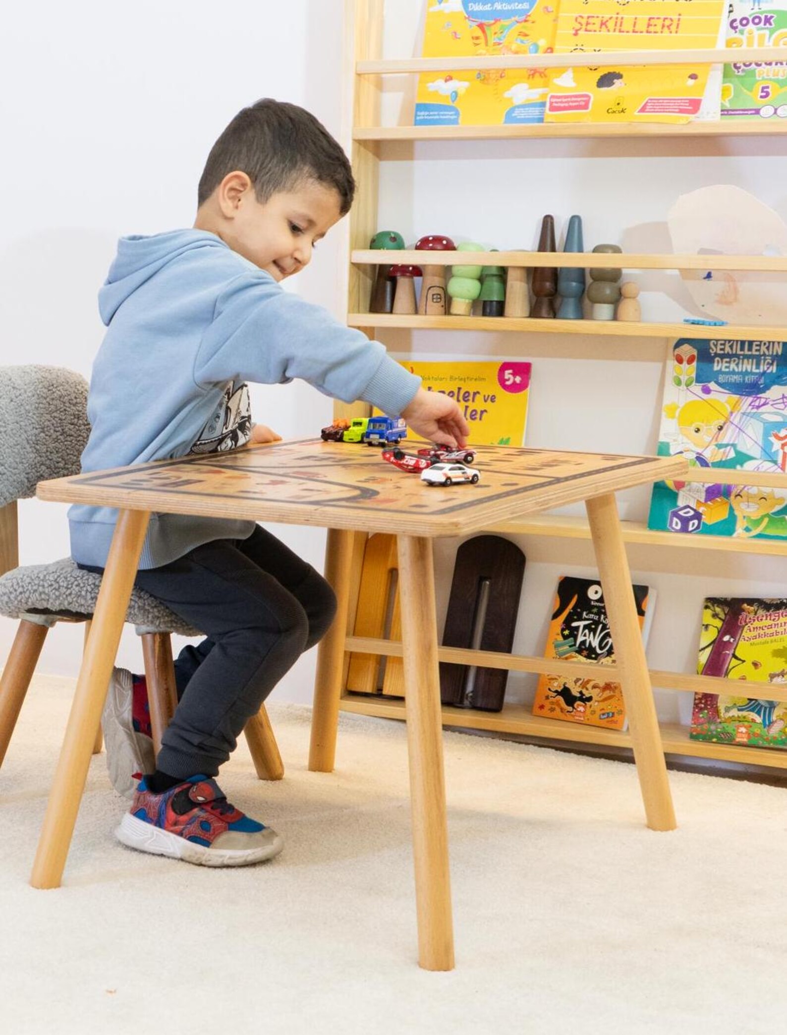Kids Wooden Play Table Set Montessori Activity Table With Chair - Etsy