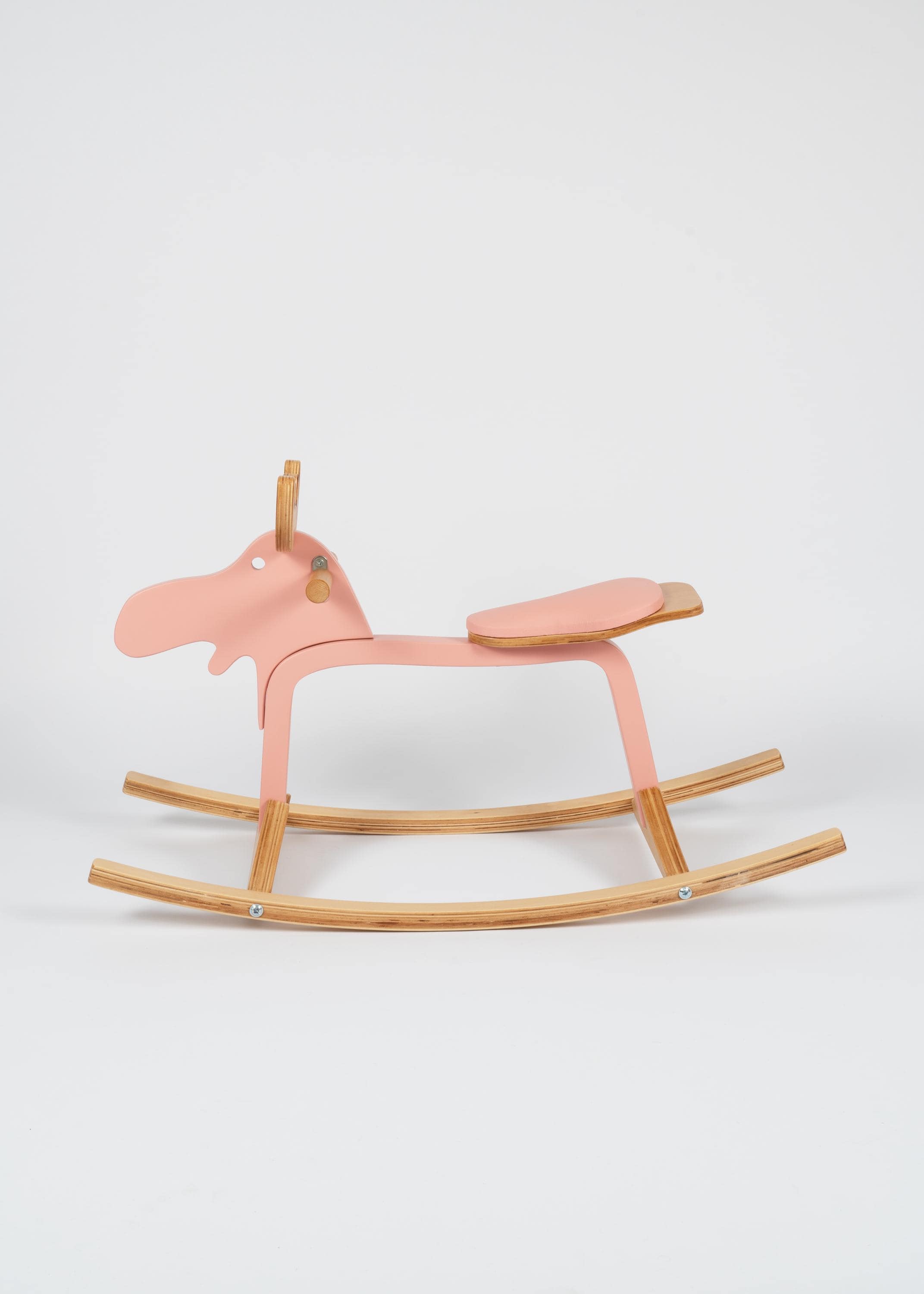 Handmade Pink Moose Rocking Horse: Beech Wood Balance Toy, Nursery ...