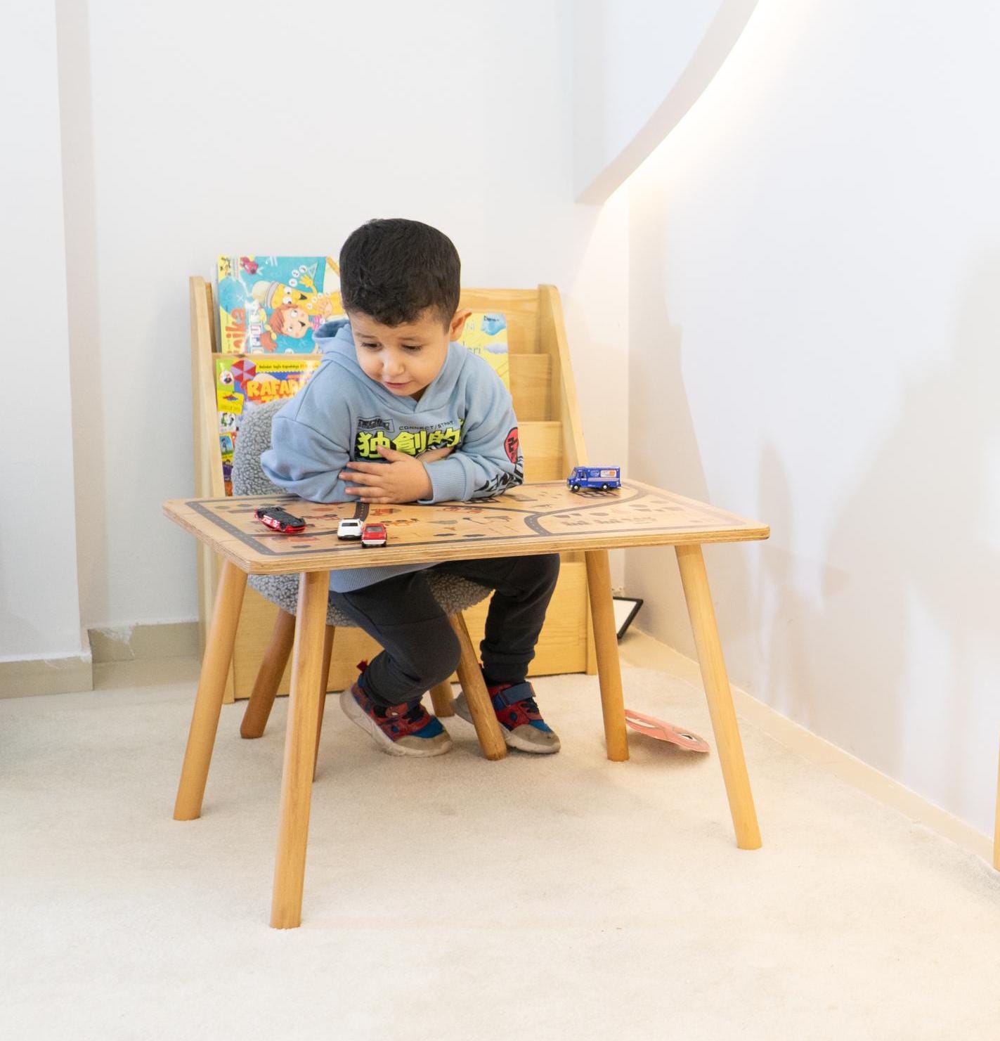 Kids Wooden Play Table Set Montessori Activity Table With Chair - Etsy